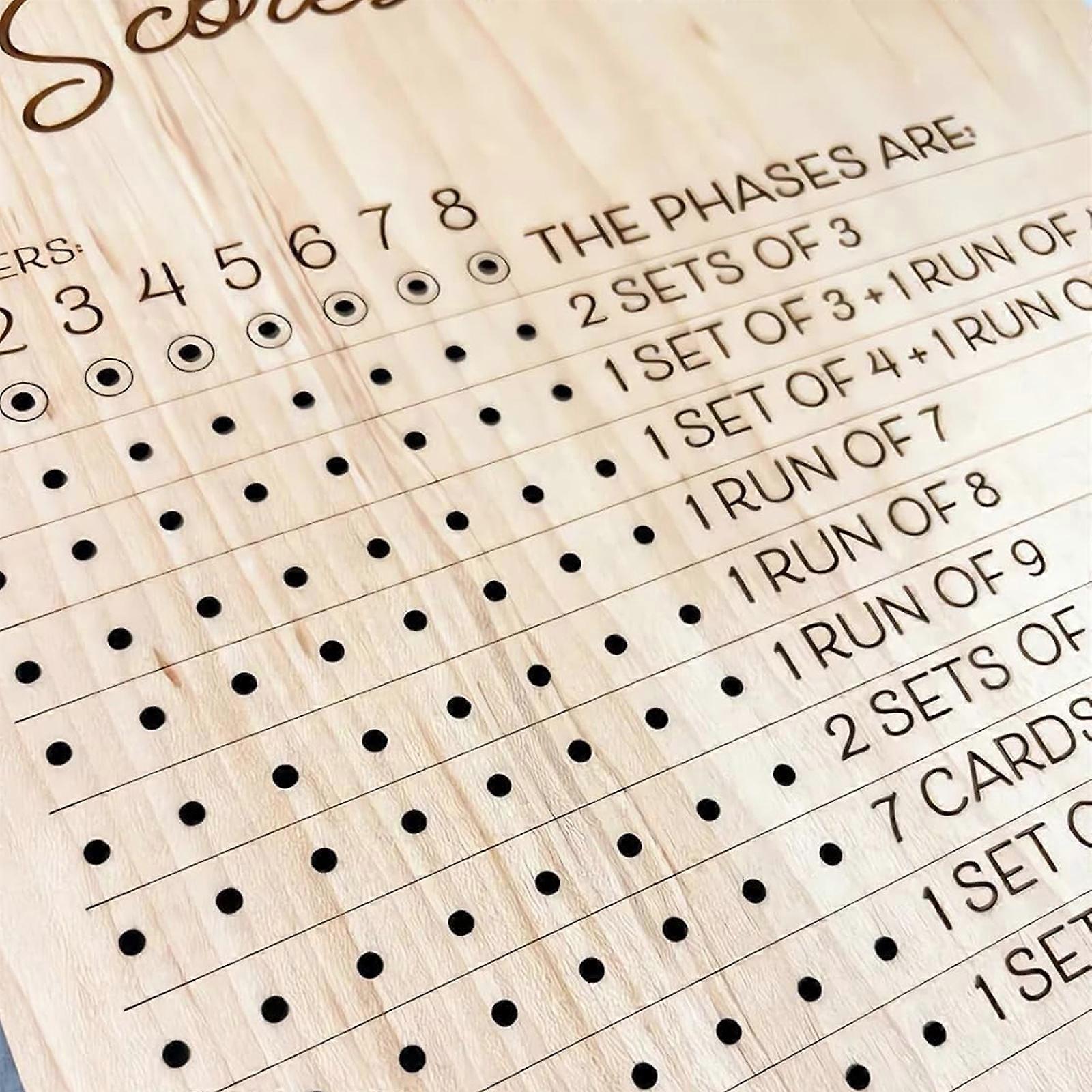 Phase 10 Score Board, 2024 Hot Wooden Phase 10 Scoreboard and Round ...