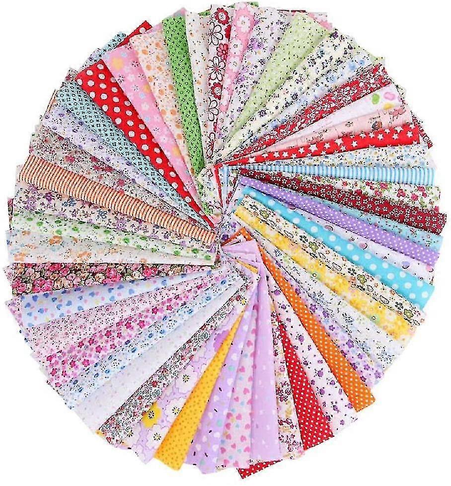 50 Pieces Cotton Fabric Fabric Packs Patchwork Fabrics,25cm X 25cm ...