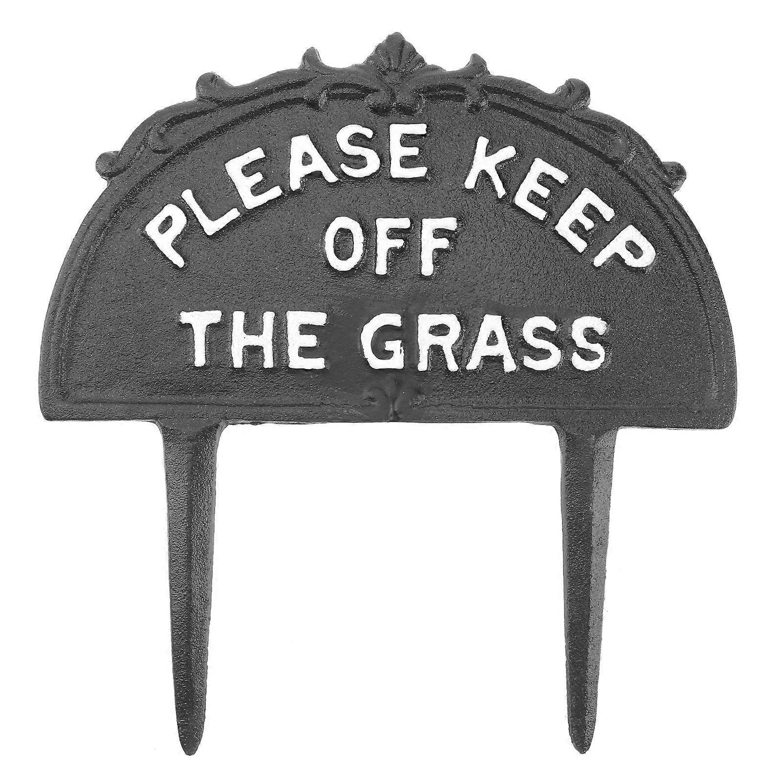 Outdoor Decor Keep Grass Lawn Sign Warning Signs Metal Sign Please Keep ...