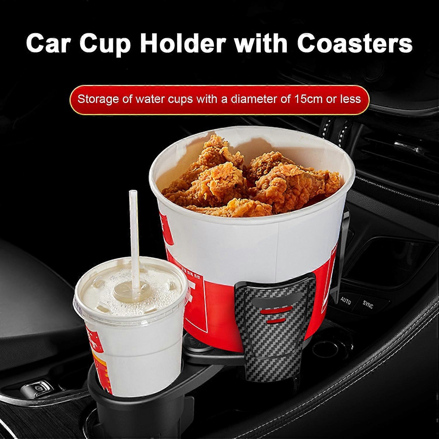 Car Cup Holder Expander 2-in-1 Dual Extender Locking Function 360 ...