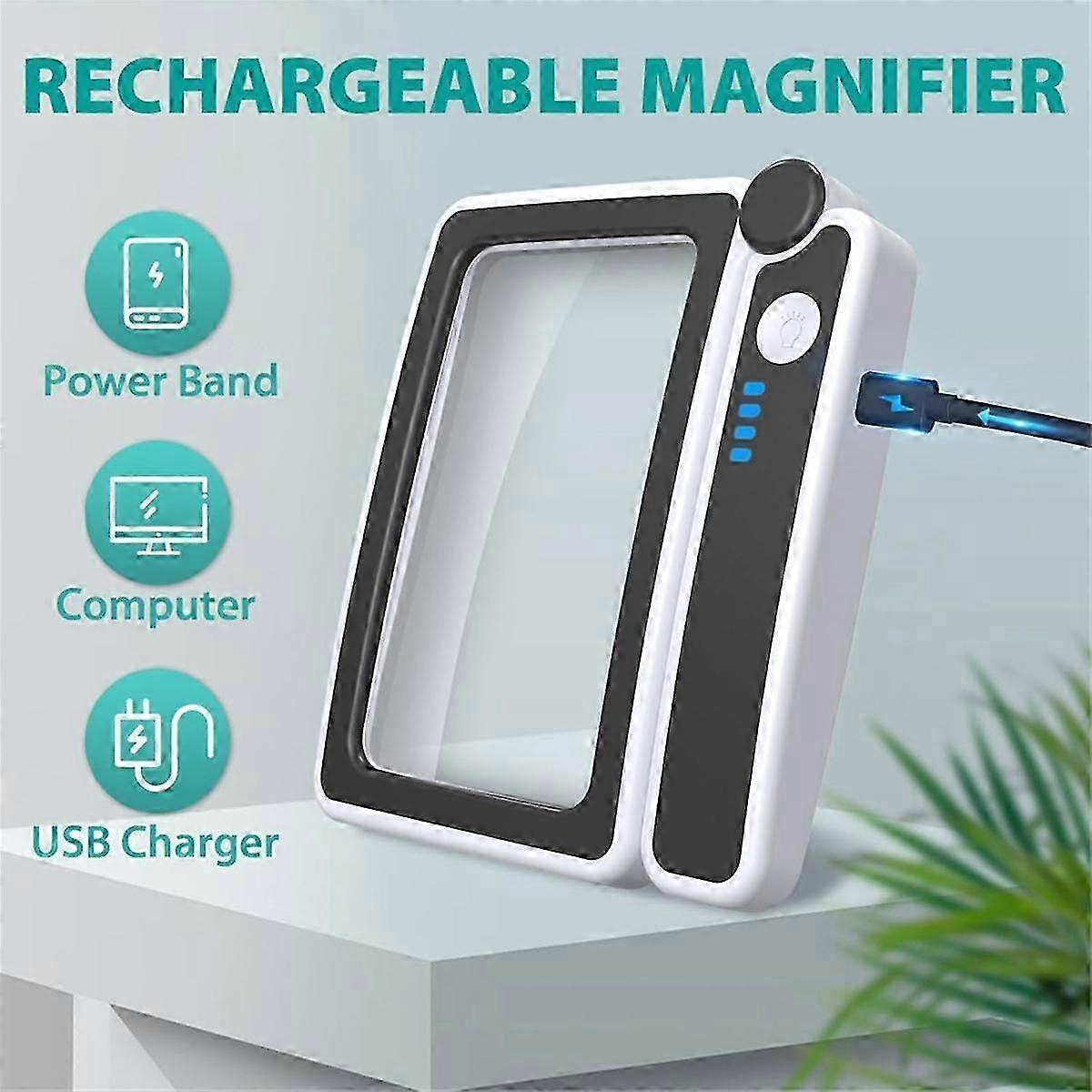 4X Large Magnifying Glass with Light for Reading,Lighted Magnifier with ...