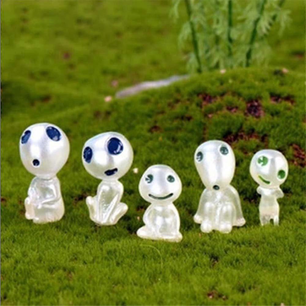 10Pcs Luminous Elves Mini Figures Fish Tank Decor Kodama Glow in the ...