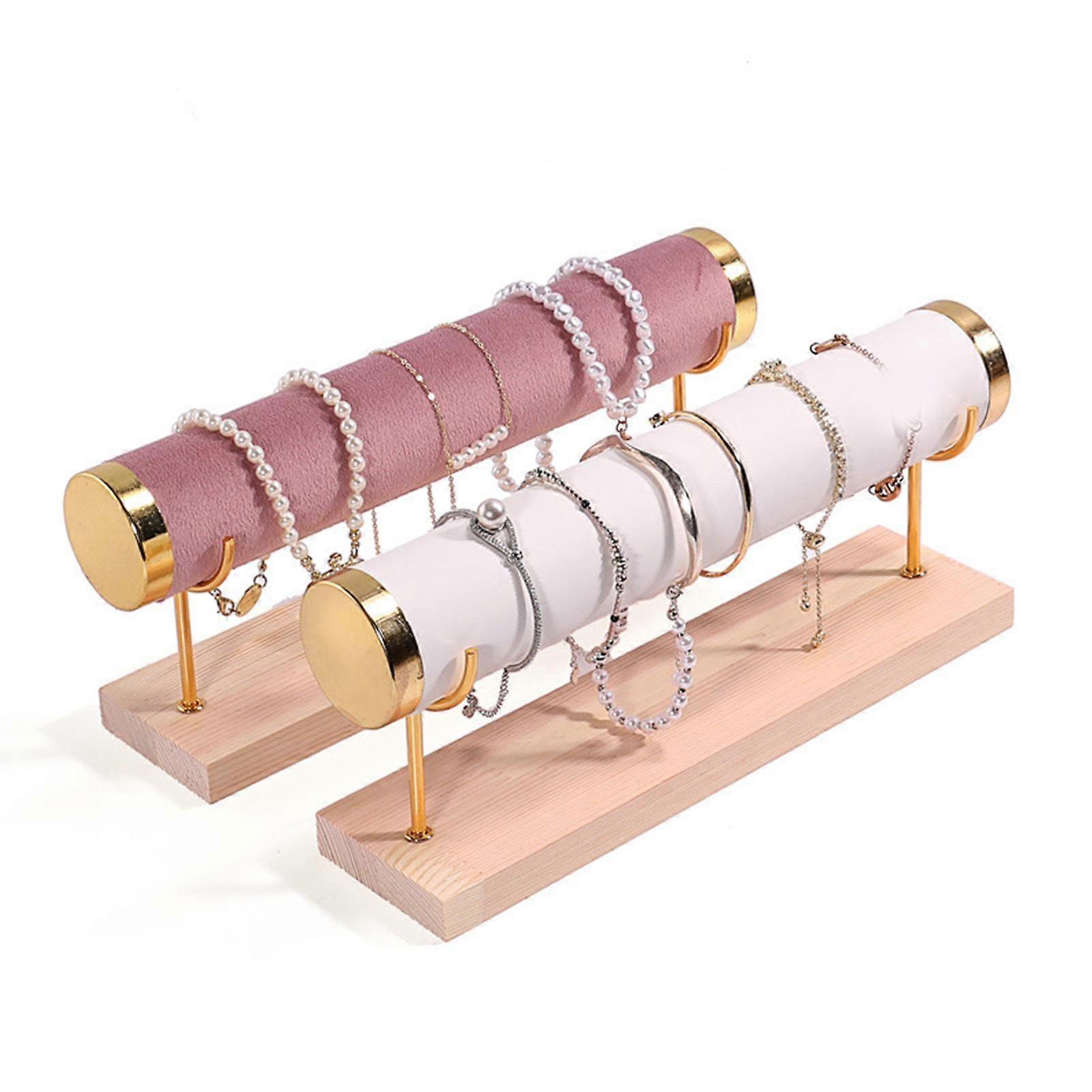 Solid Wood Jewelry Display Stand Elegant Storage Holder Bracelet ...
