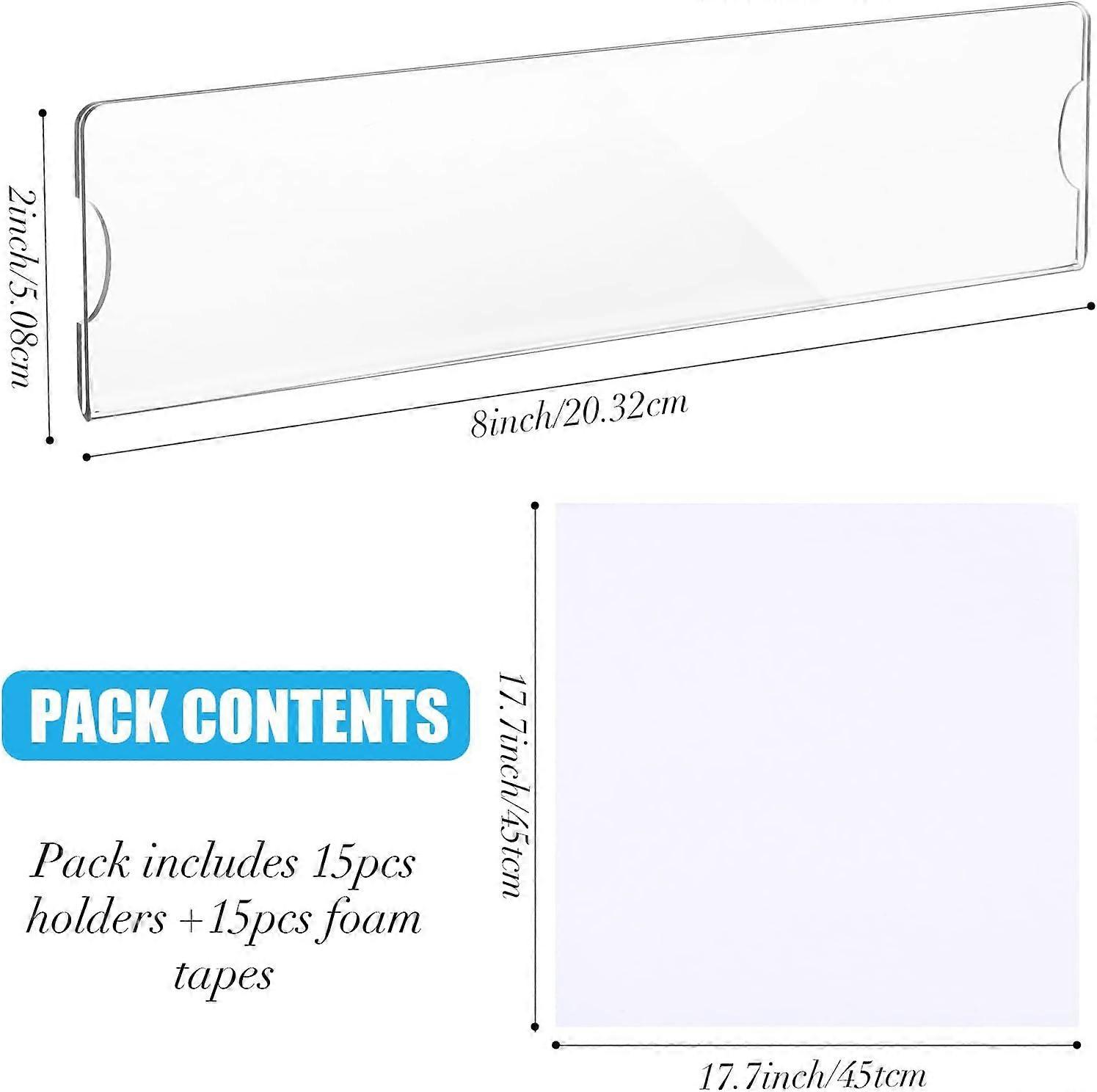 15 Sets Acrylic Name Plate Holder Clear Acrylic Plastic Sign Frame with ...