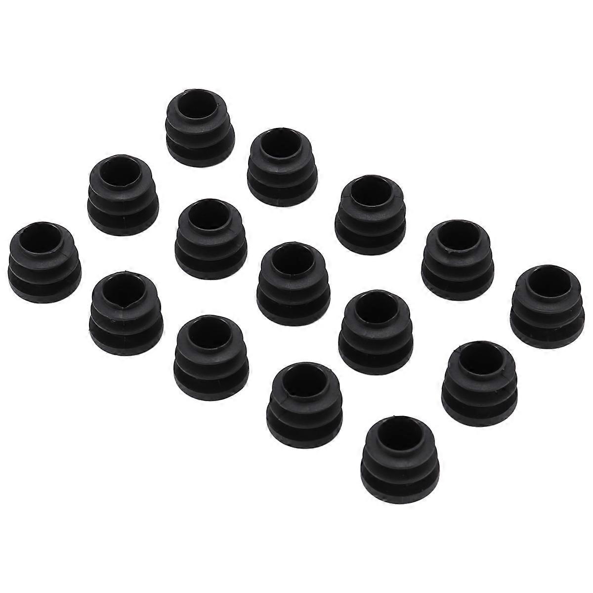 15Pcs Black Plastic Blanking End Cap Round Tube Insert Pipe Bung 16mm ...