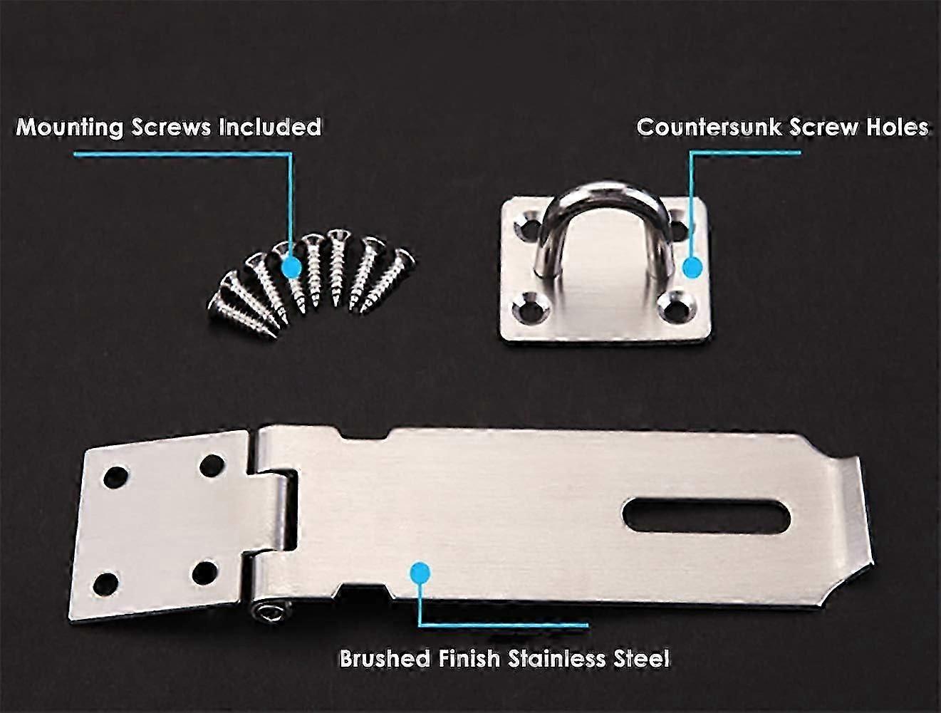 Stainless Steel Padlock Hasp, Heavy Duty Hasp and Clip with Screws ...