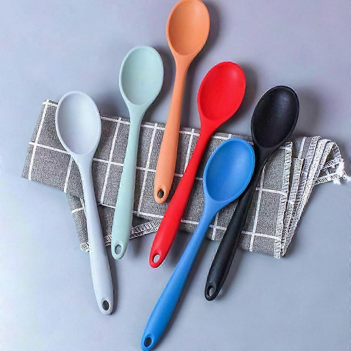 Silicone Mixing Spoons for Cooking and Baking - Heat-Resistant and ...