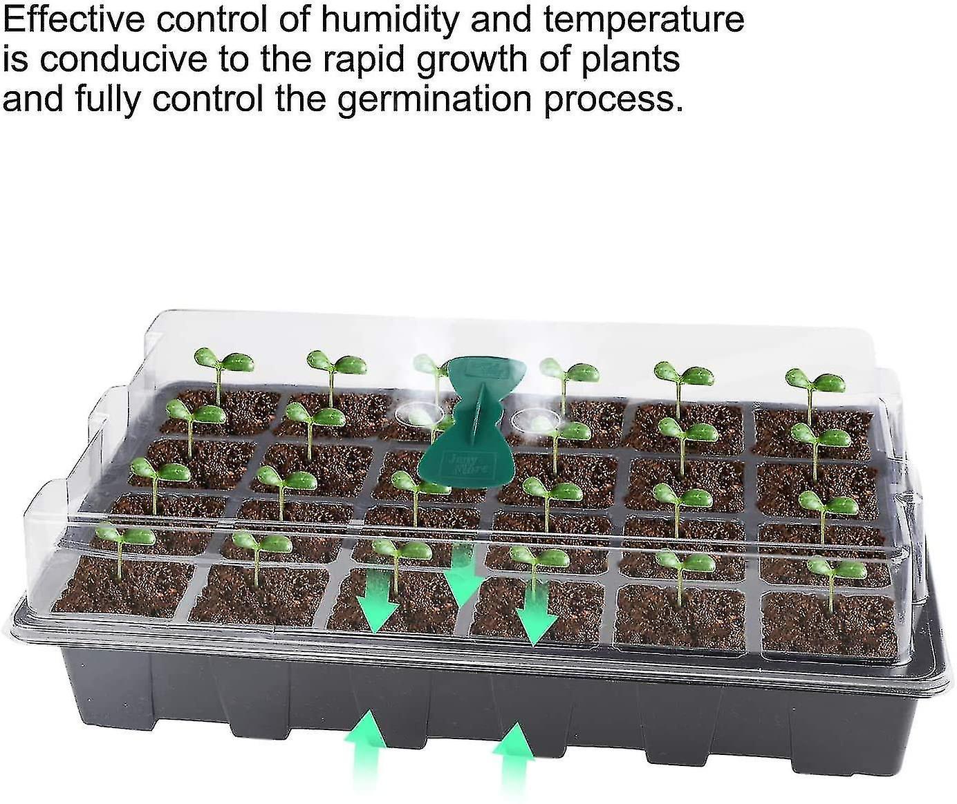 Seed Trays With Lids 5 Pack 120 Cells Seed Propagator Tray Germination ...