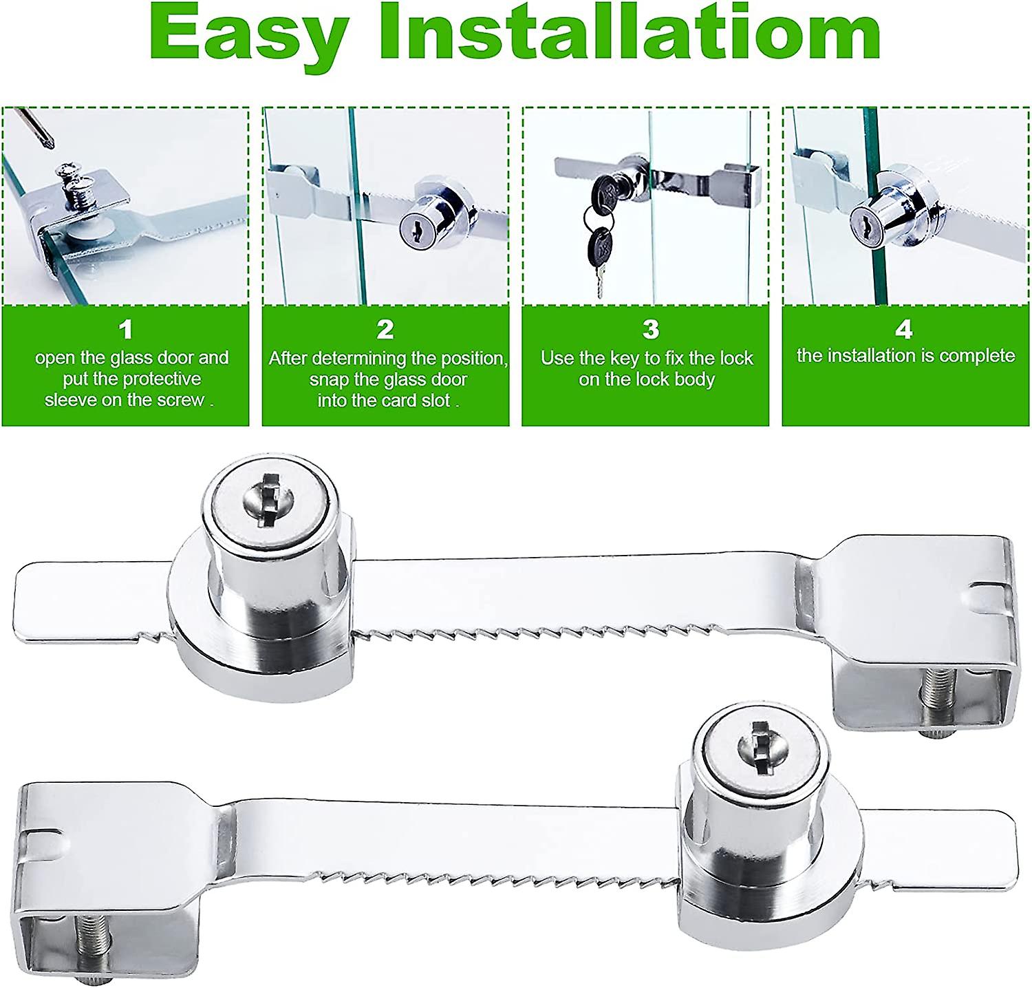 Serrure de porte coulissante en verre, tiroir Vitrine Vitrine Sécurité Serrures à cliquet ...