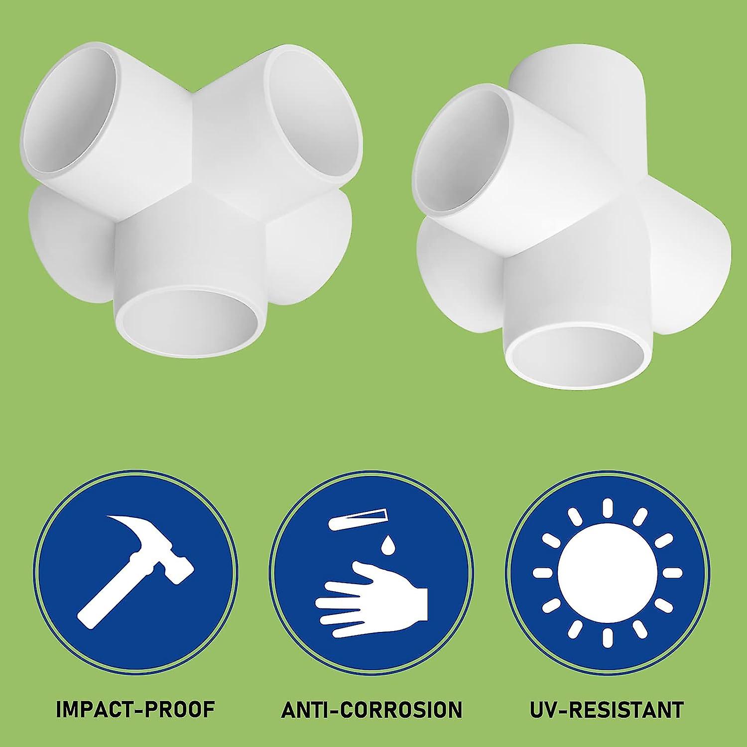 6pack Pvc Fittings 1-1/2inch 5 Way, Furniture Grade Pvc Elbow Fittings ...