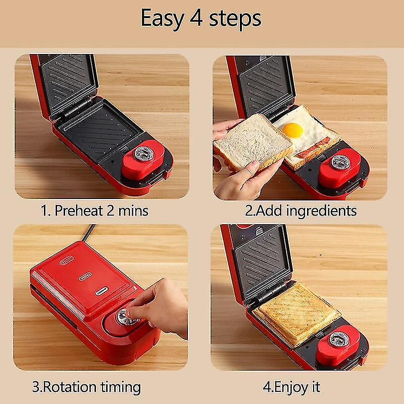 220v Sandwich Machine Multi-function Breakfast Maker Household Timing ...