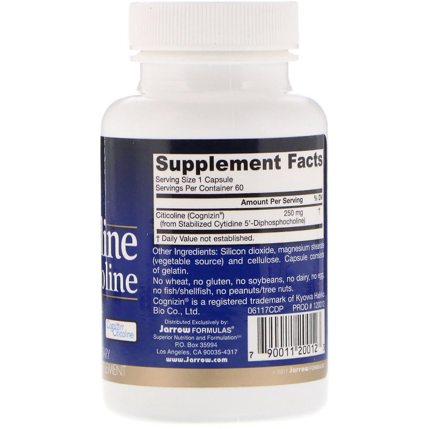 Jarrow Formulas, Citicoline, CDP Choline, 250 mg, 60 Capsules | Fruugo UK