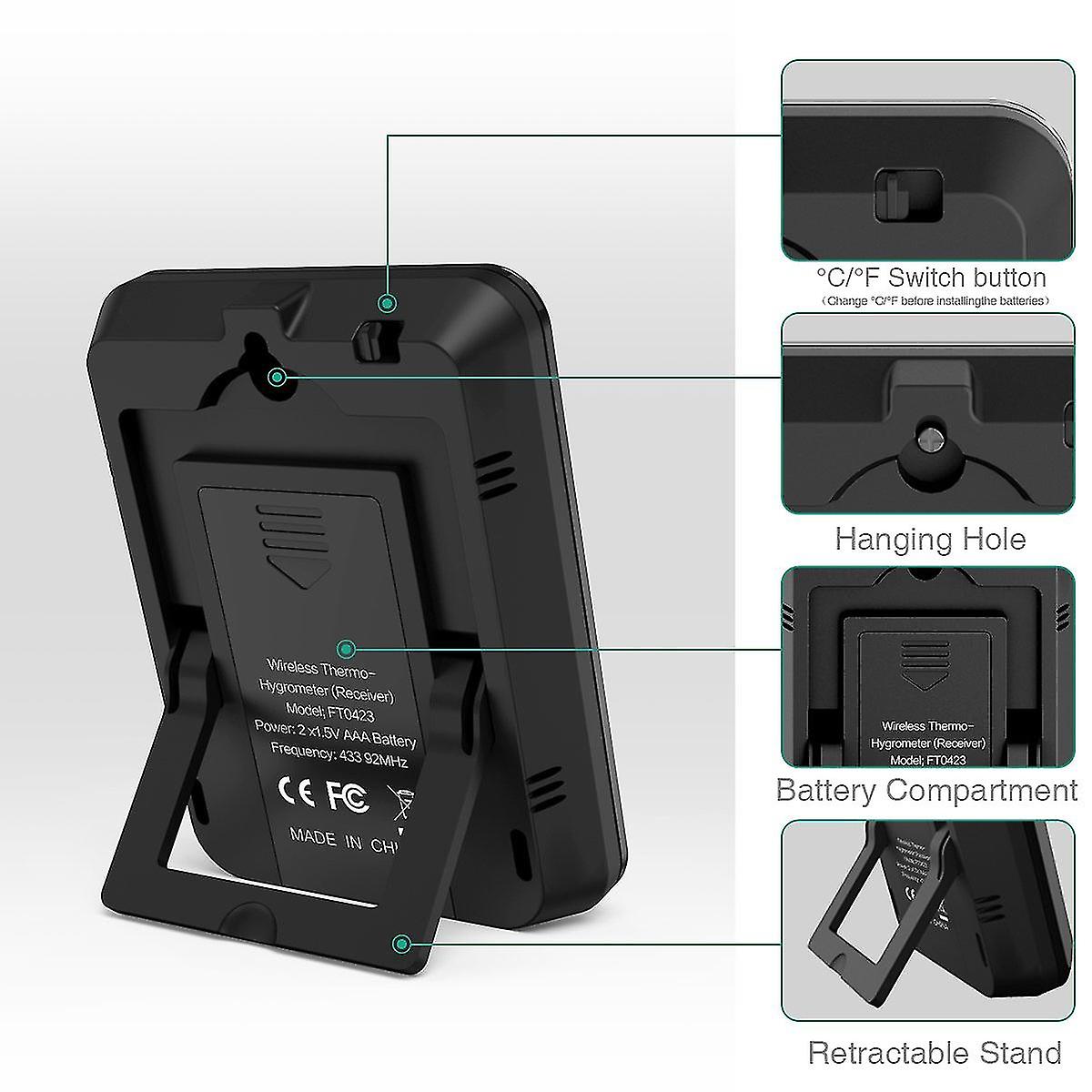Oria Digital Indoor/outdoor Humidity Meter Temperature Mon With ...