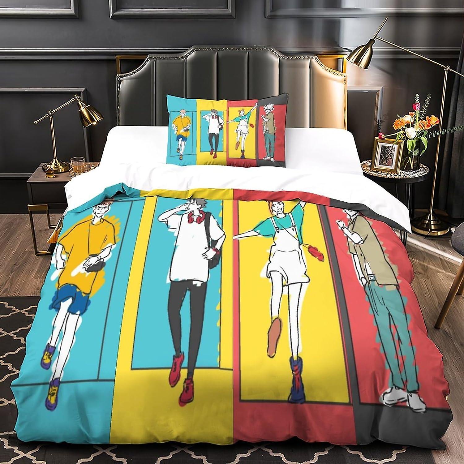 Kids Anime Satoru Gojo Bedding Set Chic Cherry Blossom Bedding Duvet ...
