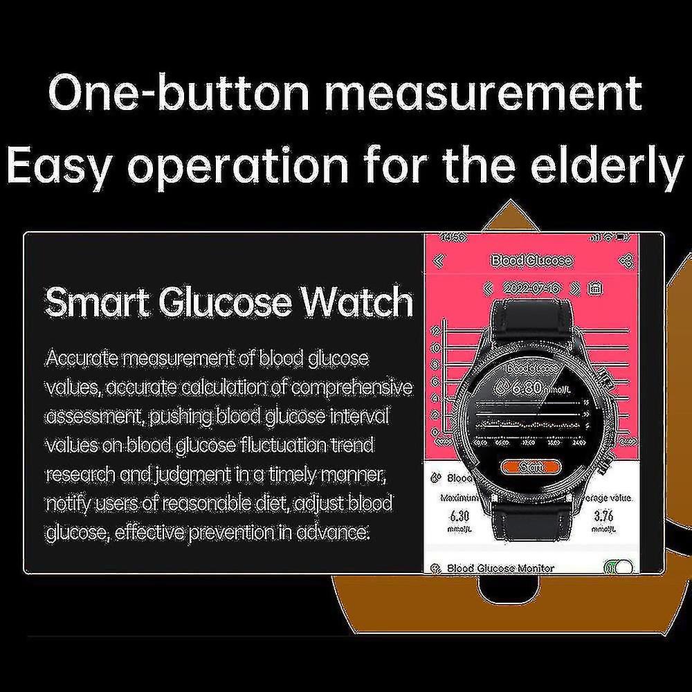 E400 smart watch real-time non-invasive blood sugar ECG+PPG body ...
