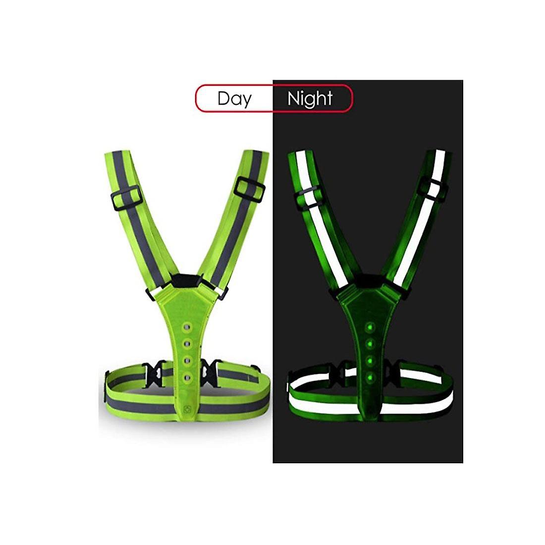 Safety Hi Viz Reflective Flashing Belt Cycling Walking Running Bike ...
