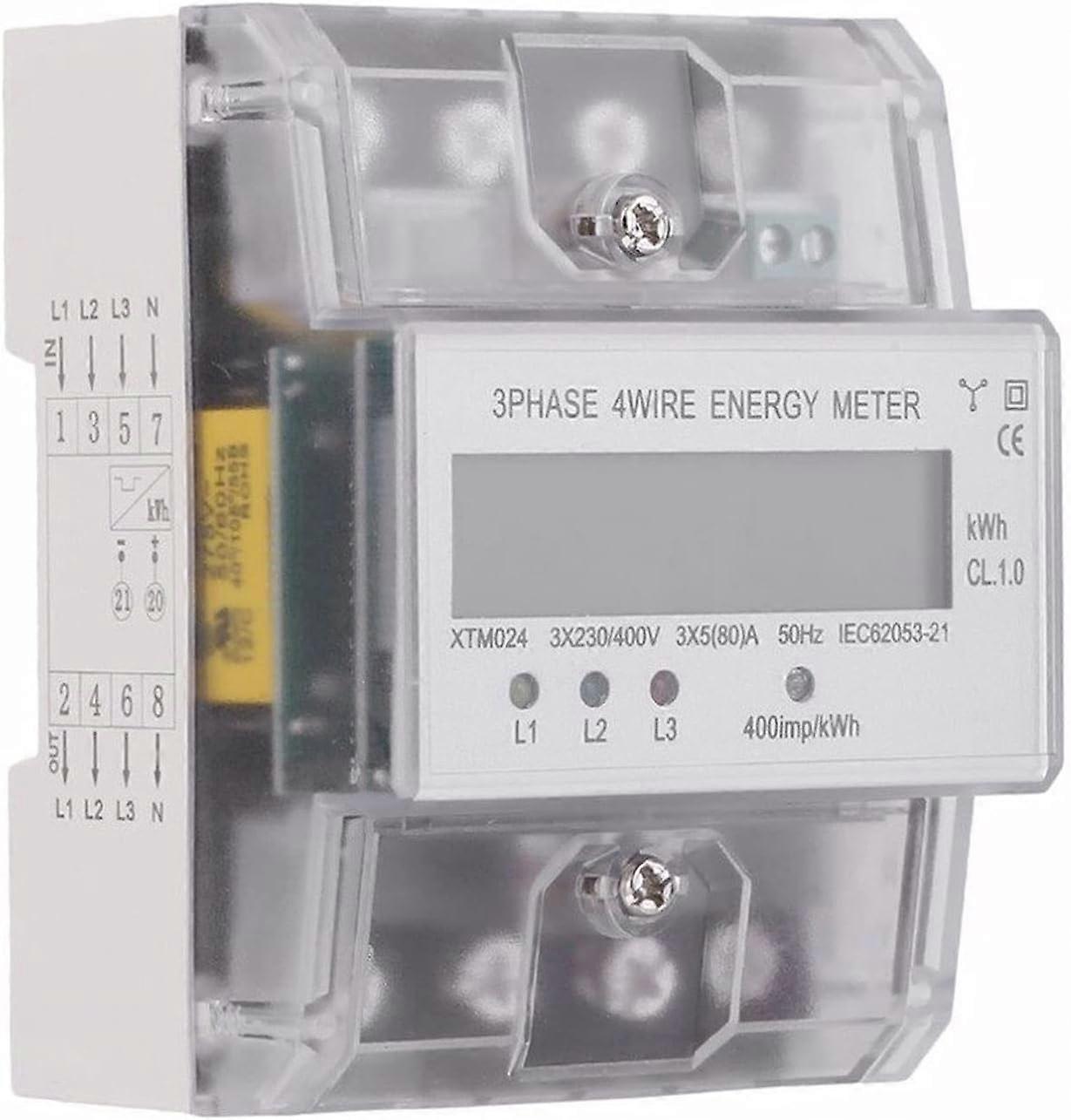 For Three Phase Meter Electricity Meter Calibrated Energy Meter LCD Three Phase Digital ...