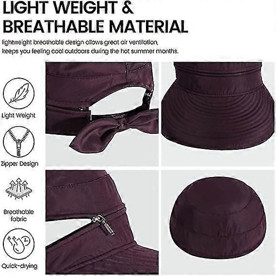 Hats For Women Upf 50+ Uv Sun Protective Convertible Beach Visor Hat ...