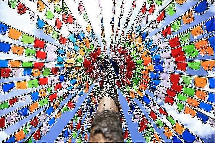 Garden Decorative 2 PCS 7M Buddhist Prayer Flag Strings Tibetan ...