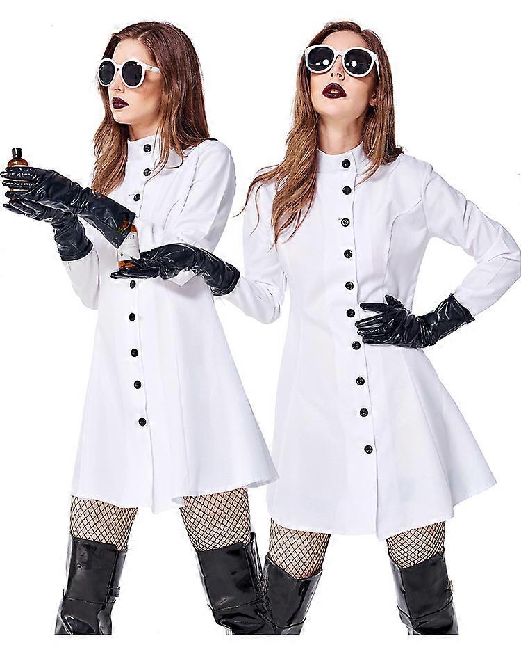 Adult Womens Mens Mad Scientist lab coat costume glass and Gloves ...
