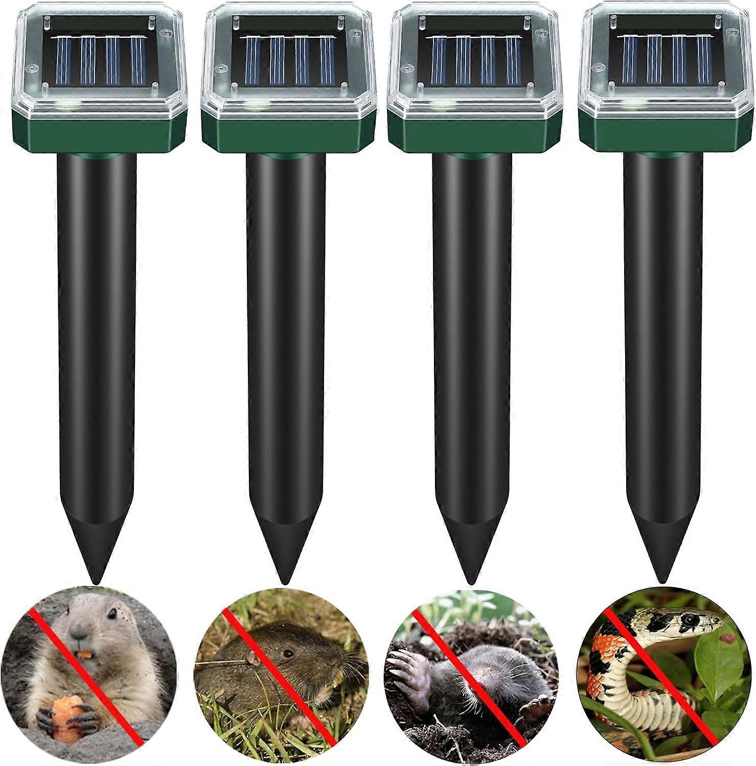 4pcs outdoor waterproof ultrasonic solar snake repeller for getting rid ...