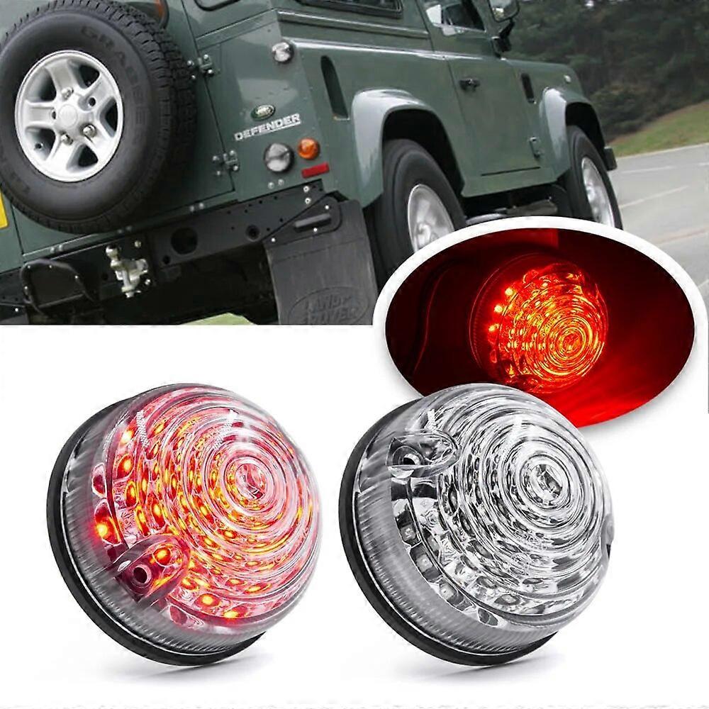 2pcs 73mm Round LED Rear Tail Lamp Red Stop Light For Land Rover ...