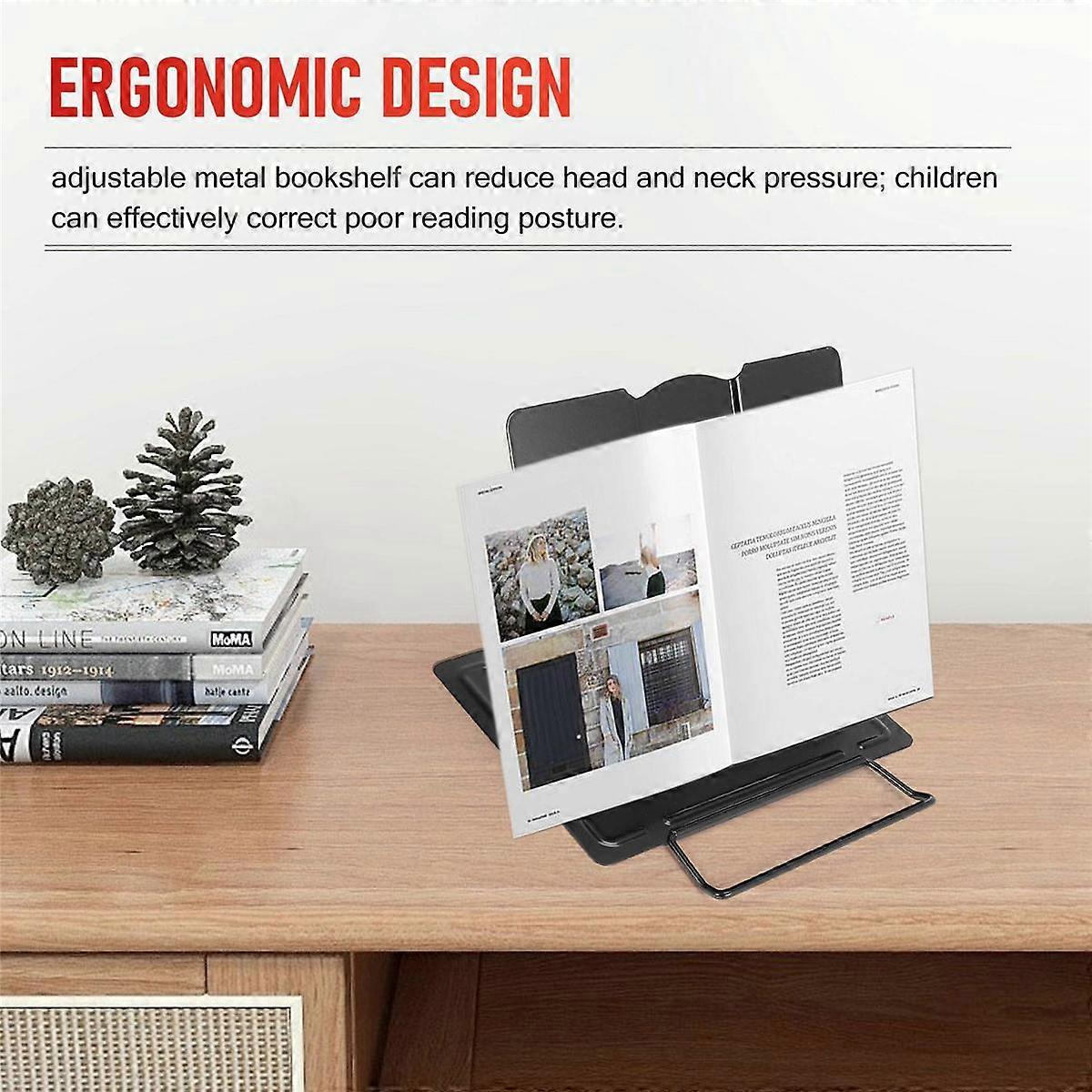 Desk Book Stand Metal Reading Rest Book Holder Angle Adjustable Stand ...