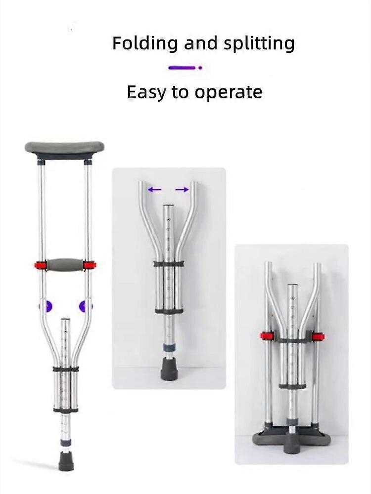 Aluminum Alloy Detachable Foldable Underarm Crutches Armpit Crutch ...