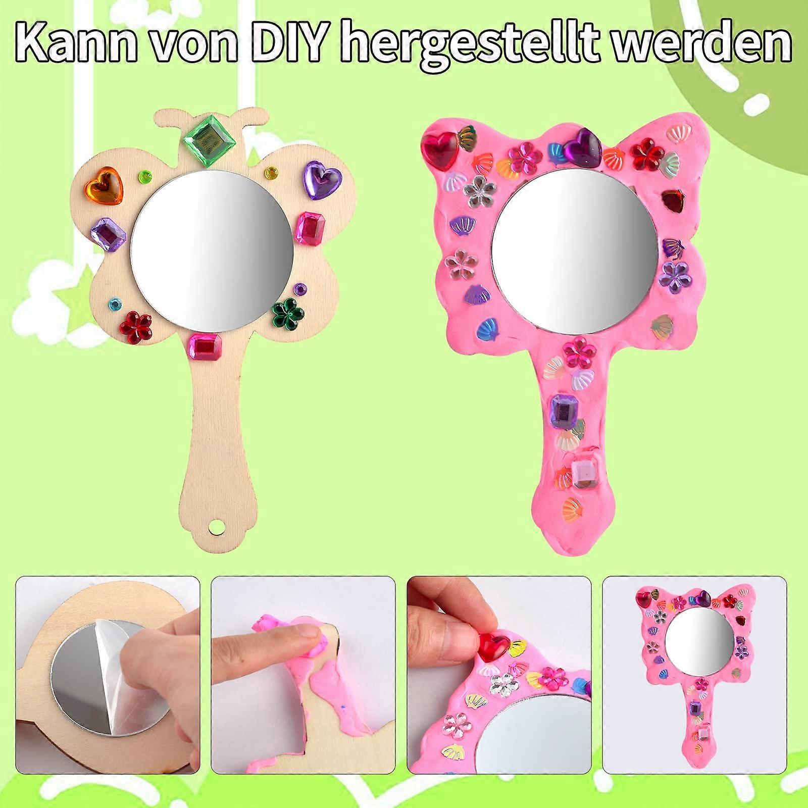 Pack of 10 DIY Wooden Mirror Crafts for Children Mini Wooden Princess ...