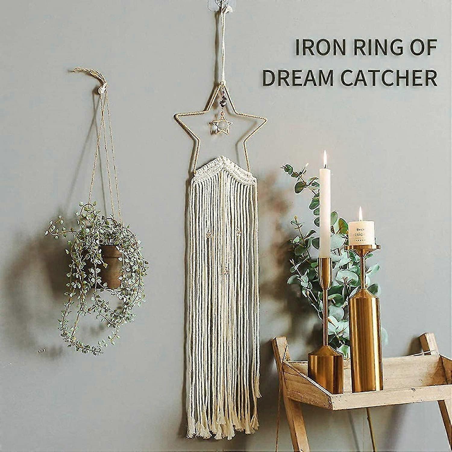 Hsthe Sea 4Pcs Star Wreath Frame Metal Wire Macrame Frame Pentagram ...