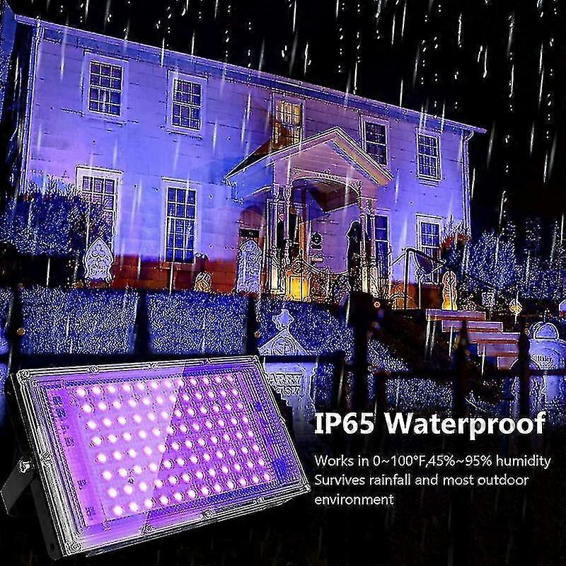2pcs 100w Uv Led Floodlight Blacklight Ip65 Waterproof, Ultraviolet Led ...