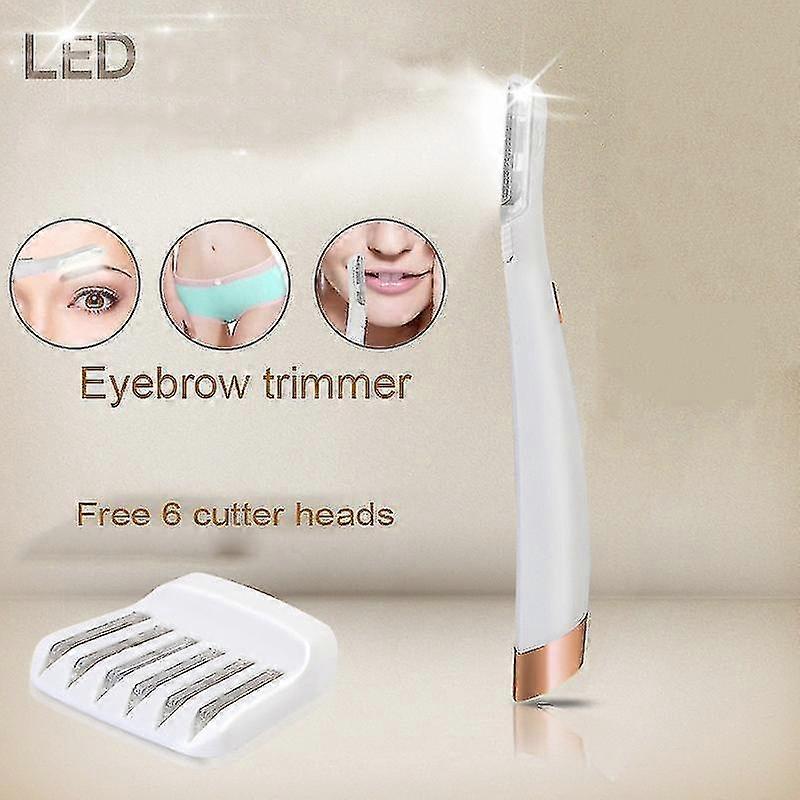 Facial Dermaplaning Shaver Eyebrow Shaper Shaving Hair Tool Led Lighted ...