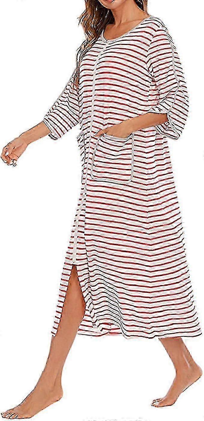 Womens Robes Dressing Gowns,women Zipper Robe Short/long Sleeve ...