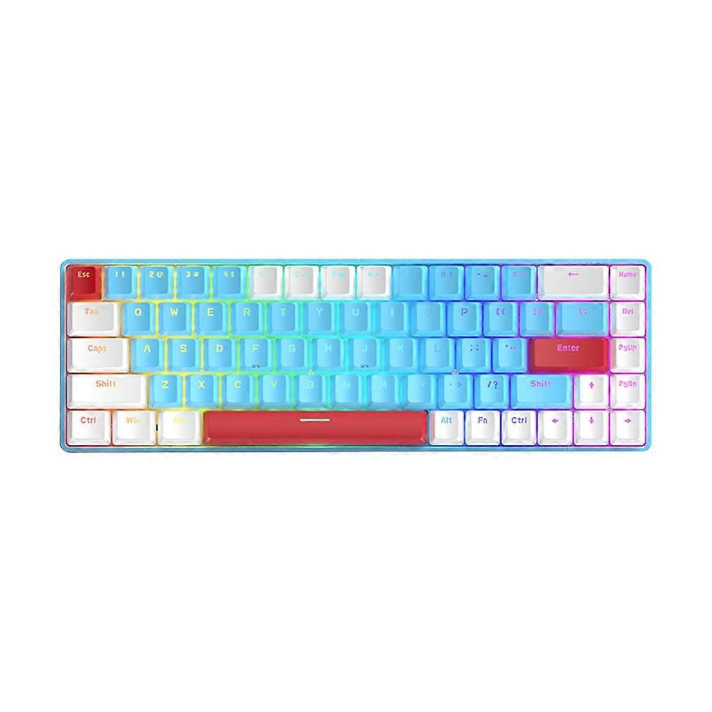 68 Keys Mechanical Keyboard Blue/ Red Switch RGB Backlit Two-Color ...