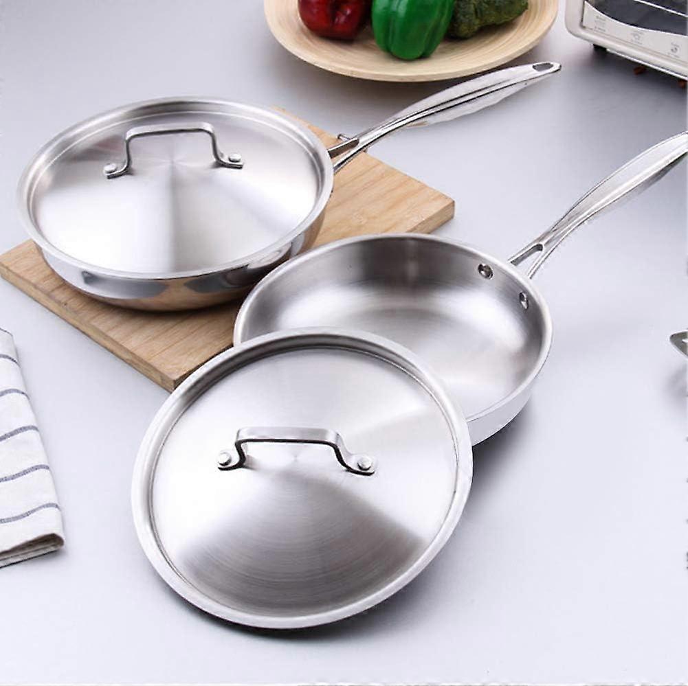 Frying Pan Lightweight,3-Layer Stainless Steel Kitchen Cookware Pan ...