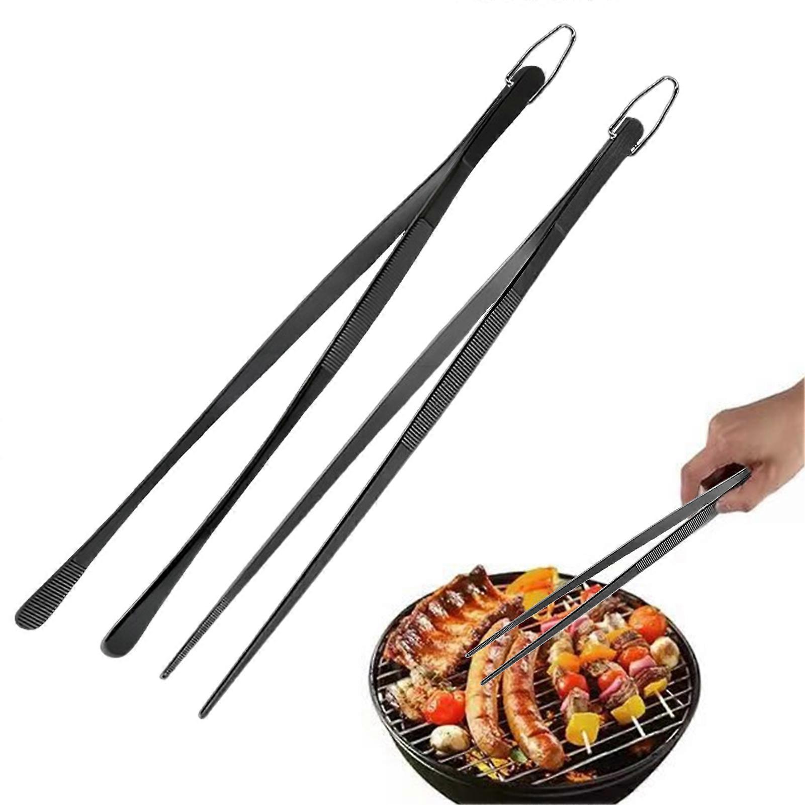 2Pcs Kitchen Cooking Tongs 12 Inch Food Clamp Stainless Steel Fine ...