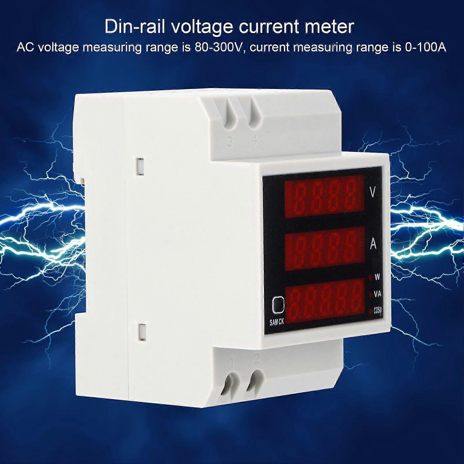 Din Rail Voltage Current Meter Digital Multimeter Power Factor Tester ...