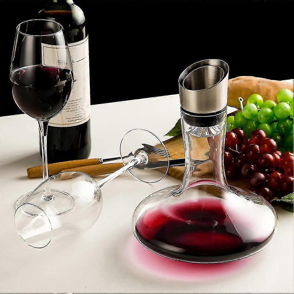 Wine Decanter With Built-in Aerator Pourer & Filter, Wine Carafe Red ...