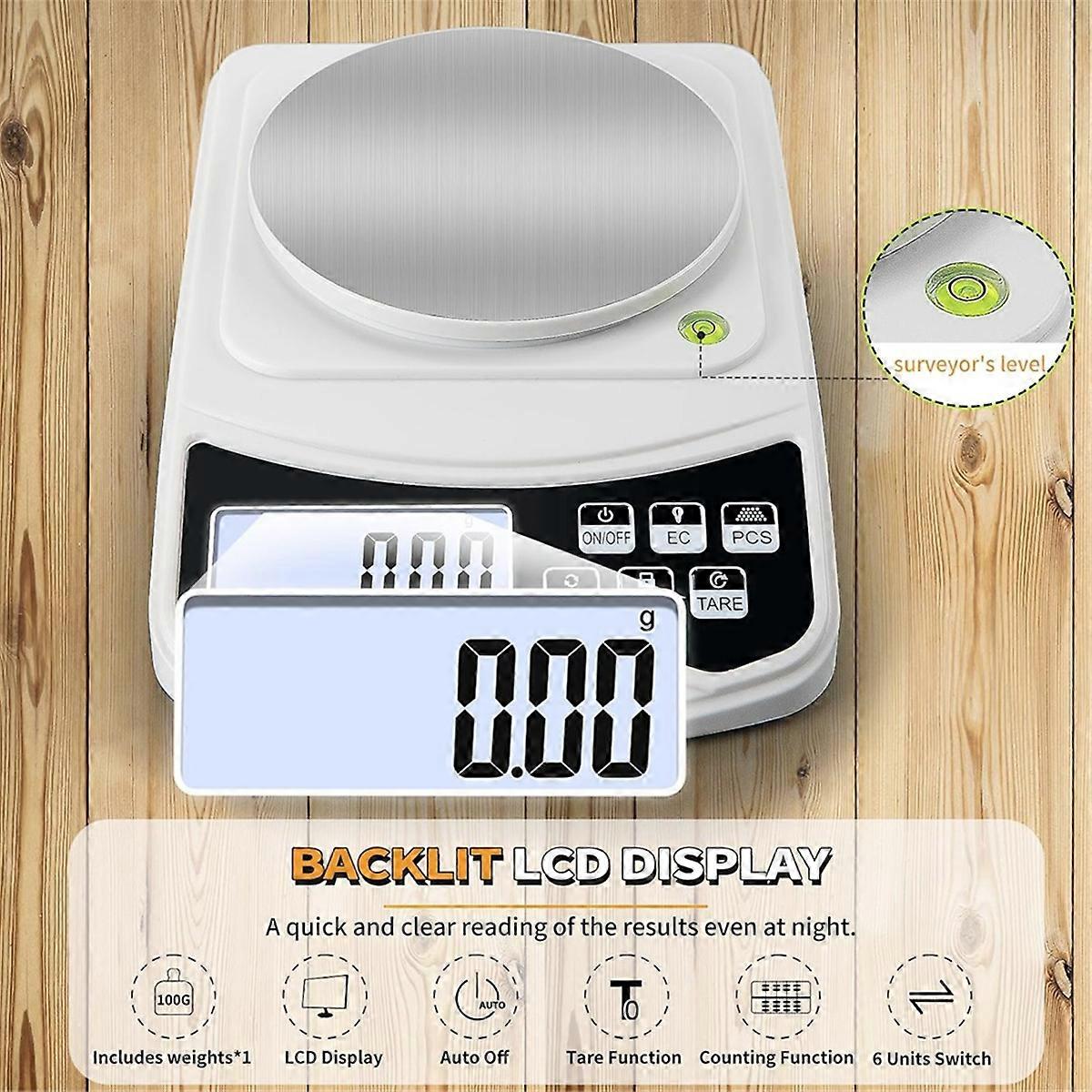 Digital Lab Scale, Gram-Scale 1000G 0.01GAccuracy, Multi-Function High ...