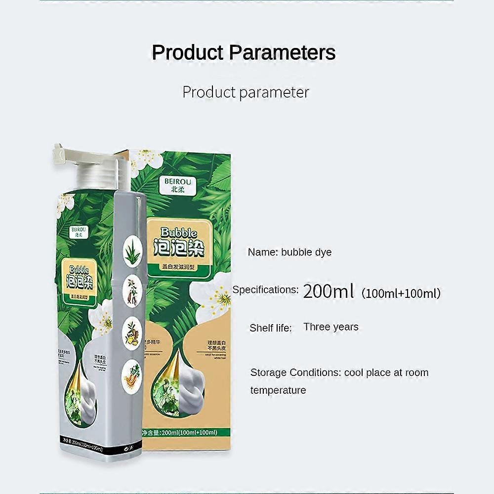 6colors Pure Plant Extract for Grey Hair Color Bubbles Dye Bubble Hairs ...