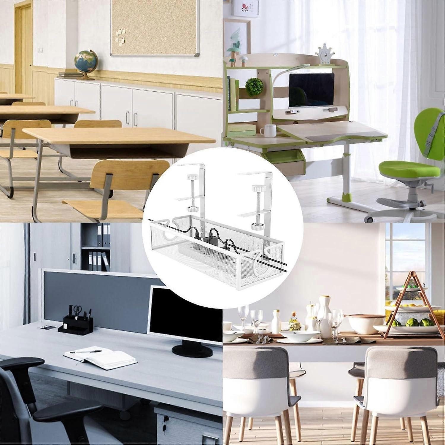 Cable Organizer Box, Multifunctional White Cable Management System for ...