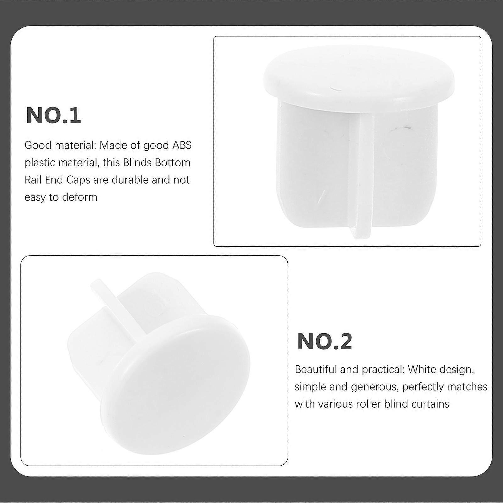 Blinds Bottom Rail End Caps for Roller Blinds Replacement 50Pcs White ...