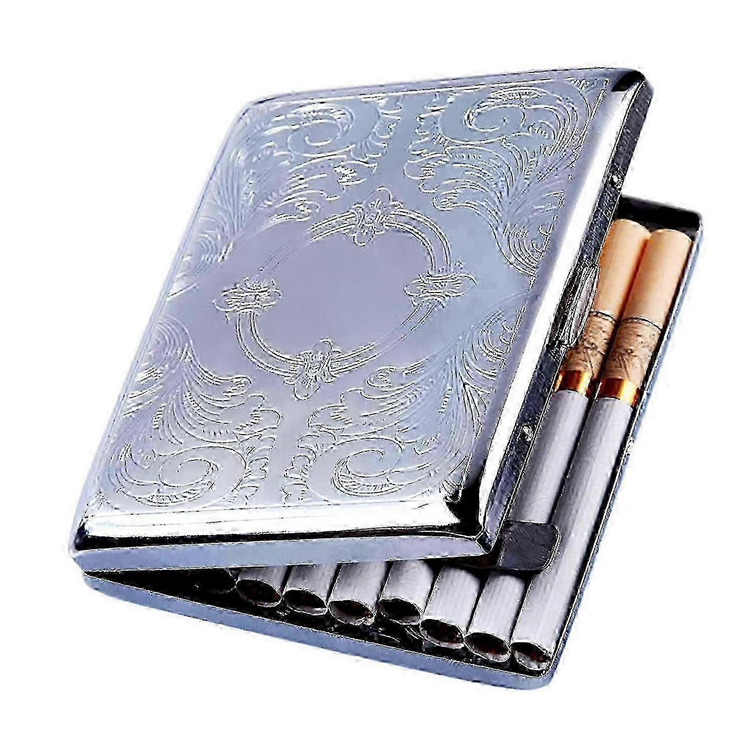 Silver Cigarette Case Box Metal Cigarette Case For Men Can Holds 20 ...