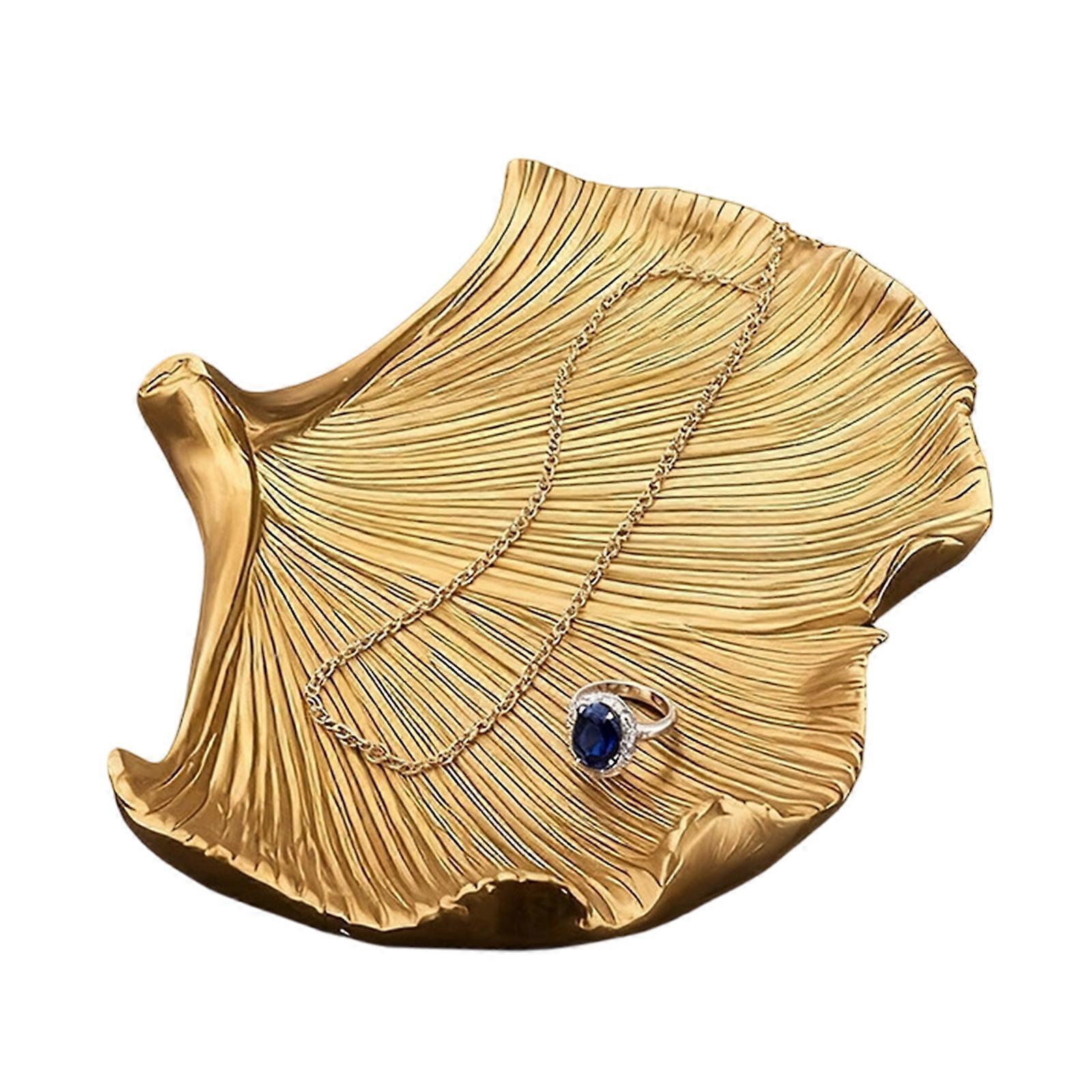Gold Decorative Tray for Home Decors Leaf Shape Key Tray Entryway ...