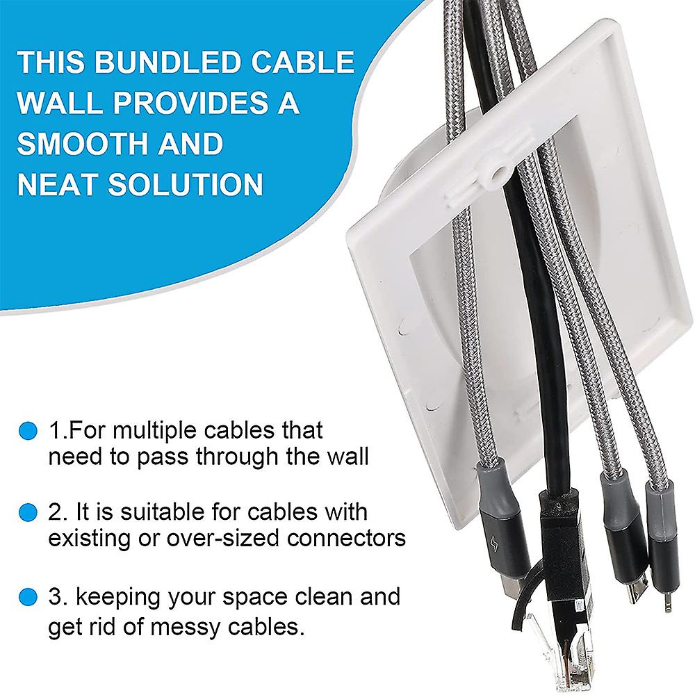 Single Gang Bundled Cable Wall Plate 1-gang Recessed Low Voltage Cable ...