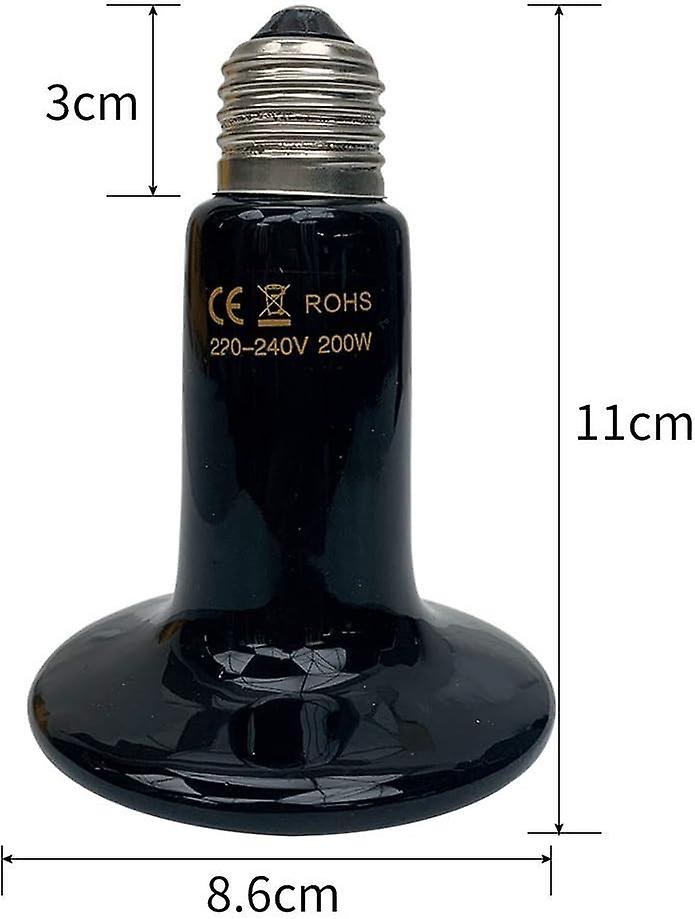 Farm 2 Pack Reptile Heat Lamp 200w Infrared Ceramic Emitter Basking ...