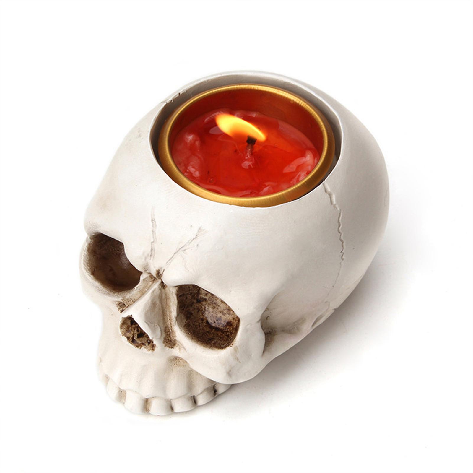 3d Skull Candlestick Holder Realistic Skull Candle Base For Home Office ...