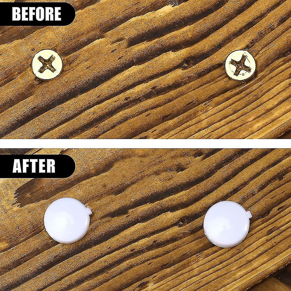 100 Pieces 14mm*5mm Diameter Drilling Hole Plugs Round Clear White ...