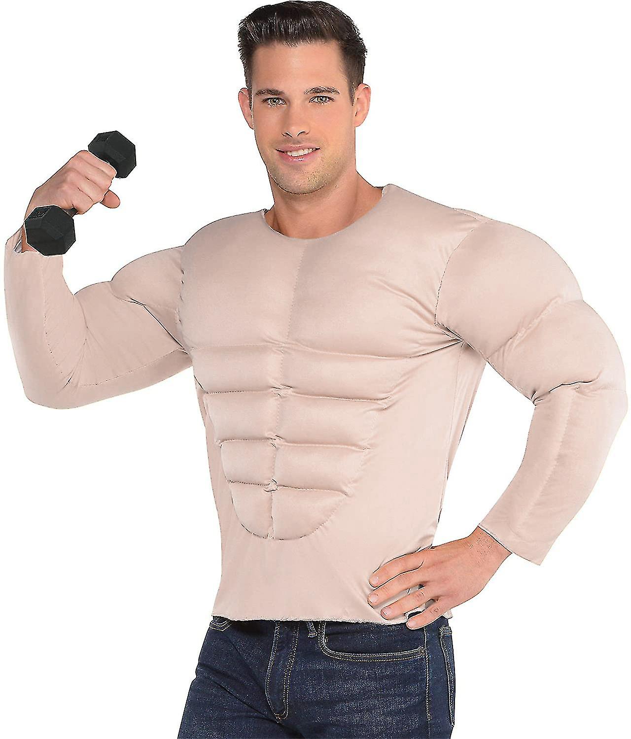Adult Men Body Builder Costume Muscle Shirt Costume Outfit Halloween ...