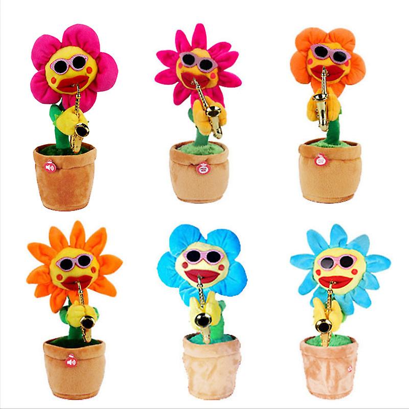Dancing Sunflower with Sax 35cm Electronic Singing Toy 80 Songs ...